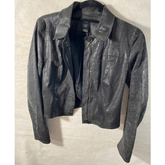 Parallel | Jackets & Coats | Parallel Black Faux Snakeskin Coated ...